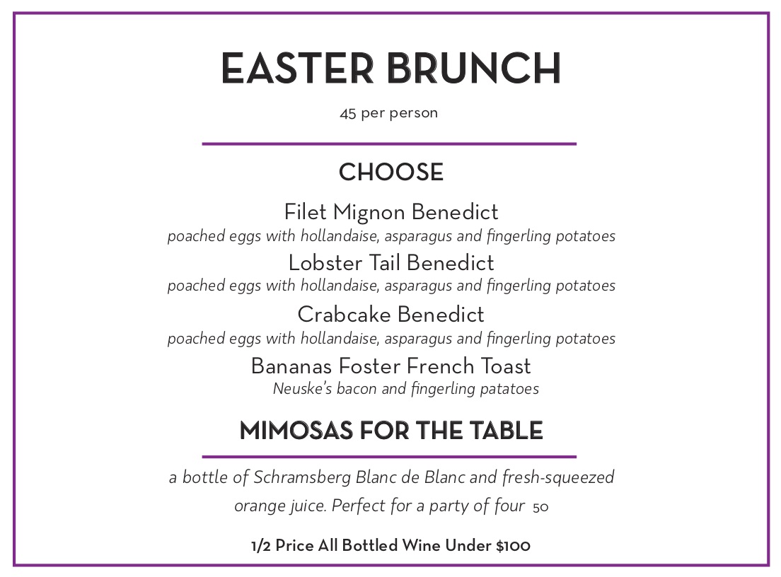 SF Menu Easter 4-20 | Silver Fox